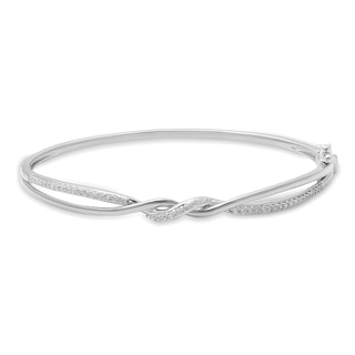 1/2 CT. T.W. Diamond Infinity Knot Bangle in Sterling Silver | Zales Outlet