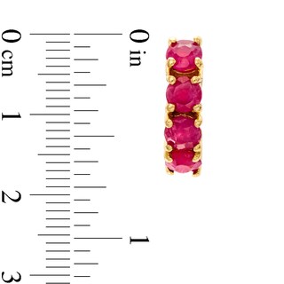 Certified Ruby Huggie Hoop Earrings in 10K Gold | Zales Outlet