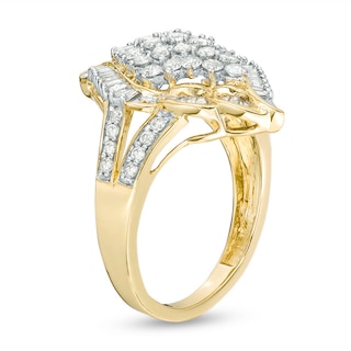Previously Owned - 1 CT. T.W. Marquise-Shaped Multi-Diamond Flame Ring in 10K Gold | Zales Outlet