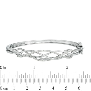 1/4 CT. T.W. Diamond Loose Braid Bangle in Sterling Silver | Zales Outlet