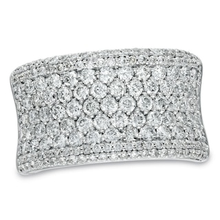 2-1/3 CT. T.W. Diamond Multi-Row Pavé Band in 14K White Gold | Zales Outlet