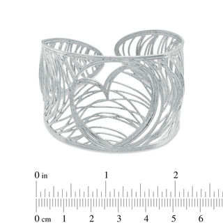 Wispy Heart Cuff in Sterling Silver - 7.5" | Zales Outlet