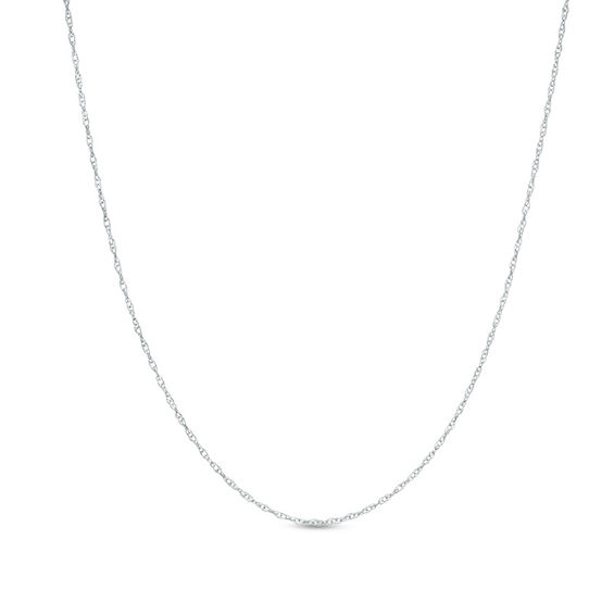 Ladies' 0.76mm Rope Chain Necklace in Solid 14K White Gold Ladies' 0.76mm Rope Chain Necklace in Solid 14K White Gold