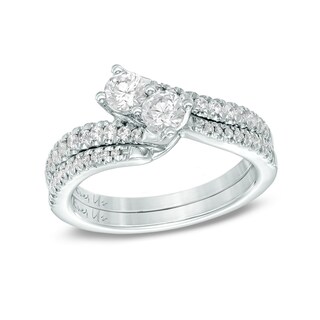 Ever Us™ 1/2 CT. T.W. Two-Stone Diamond Ring in 14K White Gold | Zales ...