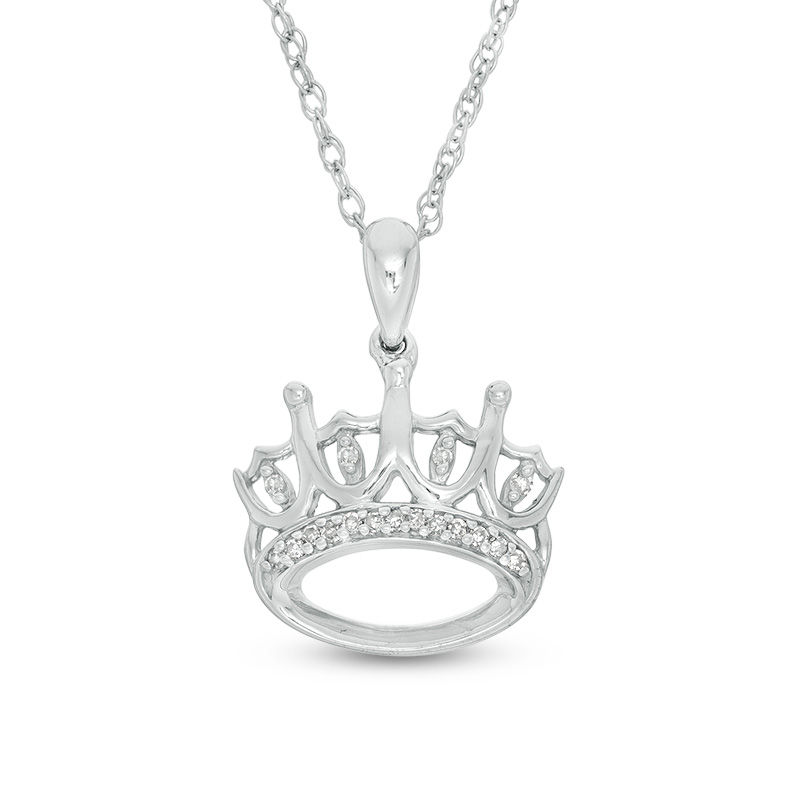 1/15 CT. T.W. Diamond Crown Pendant in Sterling Silver | Zales Outlet