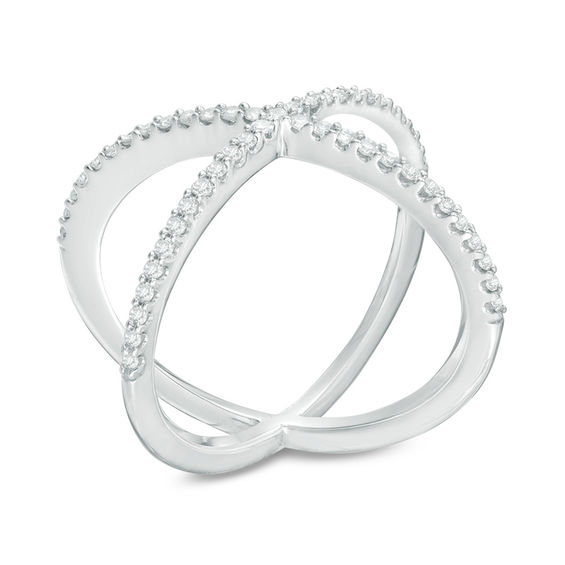 1/3 CT. T.W. Diamond Orbit Ring in 10K White Gold | Zales Outlet