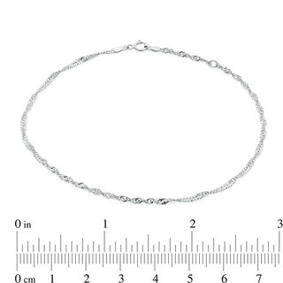 Diamond-Cut Singapore Chain Anklet in 10K White Gold - 10" | Zales Outlet