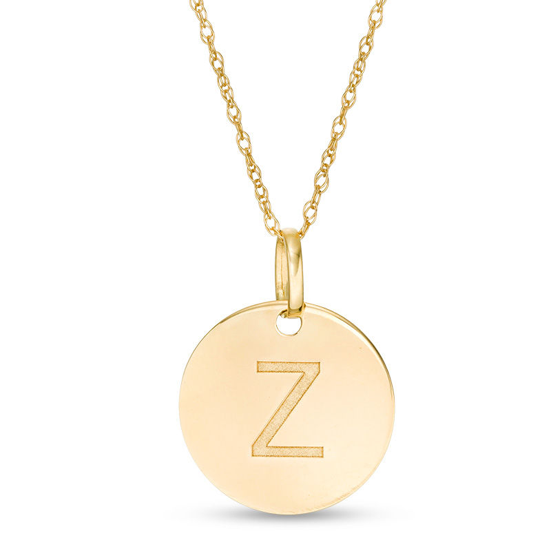 Small Disc Uppercase "Z" Pendant in 10K Gold | Zales Outlet