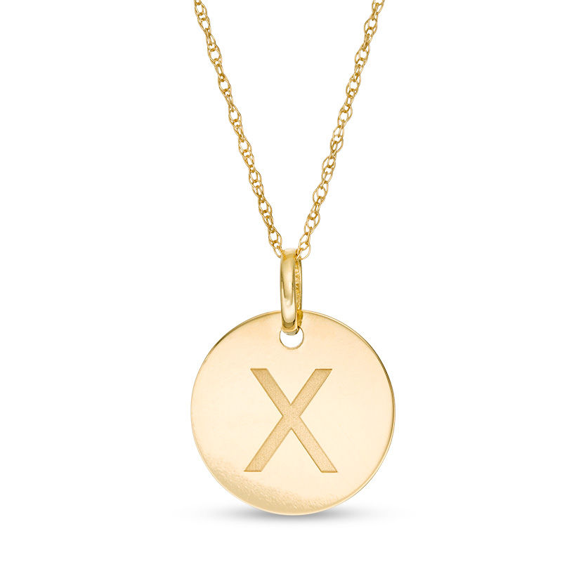 Small Disc Uppercase "X" Pendant in 10K Gold | Zales Outlet