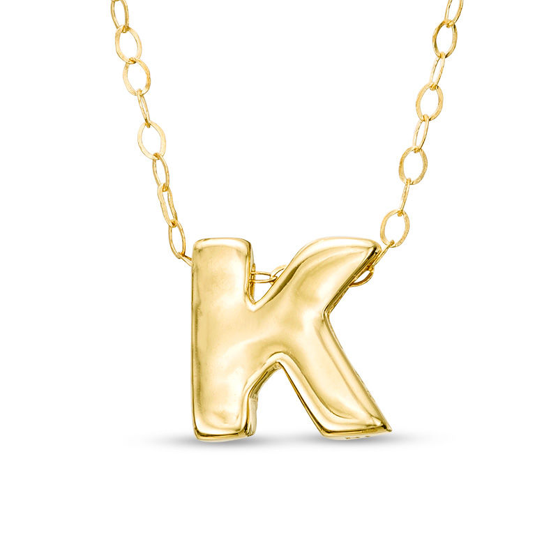Mini Block "K" Initial Pendant in 10K Gold | Zales Outlet