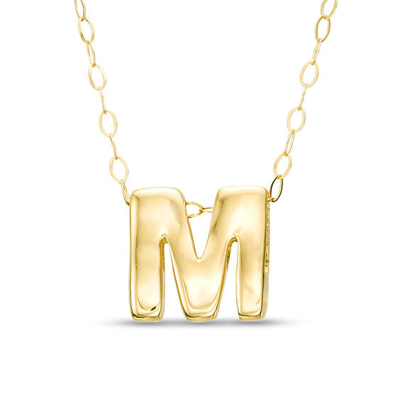 Mini Block "M" Initial Pendant in 10K Gold | Zales Outlet