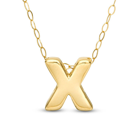 Mini Block "X" Initial Pendant in 10K Gold | Zales Outlet