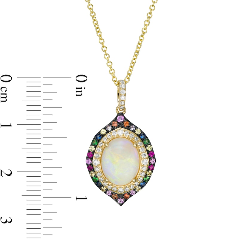 EFFY™ Collection Oval Opal, Multi-Gemstone and 1/6 CT. T.W. Diamond ...