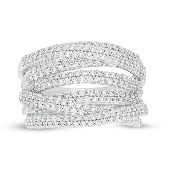 1-1/2 CT. T.W. Diamond Multi-Row Orbit Ring in 10K White Gold | Zales ...