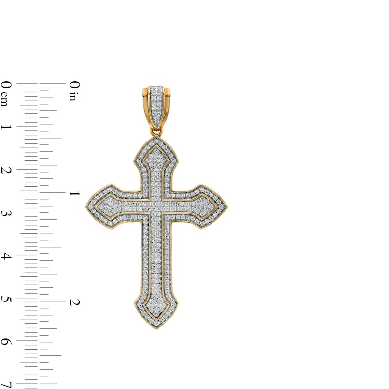 1-1/5 CT. T.W. Diamond Gothic-Style Cross Charm in 10K Gold | Zales Outlet