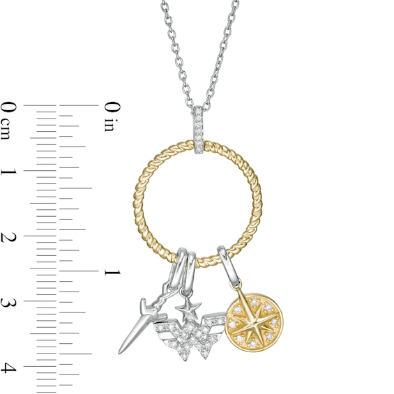 Wonder Woman™ Collection 1/8 CT. T.W. Diamond Lasso Circle Pendant with ...