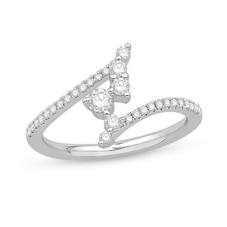 1/3 CT. T.W. Diamond Bypass Scatter Ring in 10K White Gold | Zales Outlet