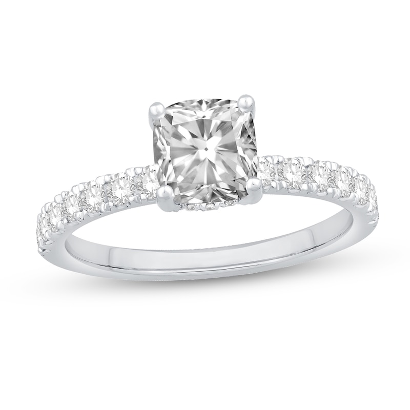 Cushion-Cut Certified Center Diamond 3-3/4 CT. T.W. Engagement Ring in ...