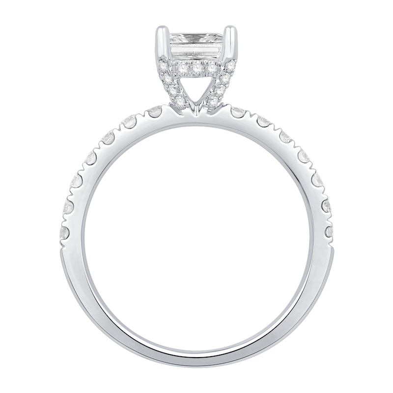 Cushion-Cut Certified Center Diamond 3-3/4 CT. T.W. Engagement Ring in ...