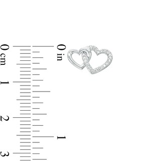 1/10 CT. T.W. Diamond Interlocking Heart Outline Stud Earrings in ...