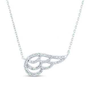 1/4 CT. T.W. Diamond Wing Necklace in 10K White Gold | Zales Outlet