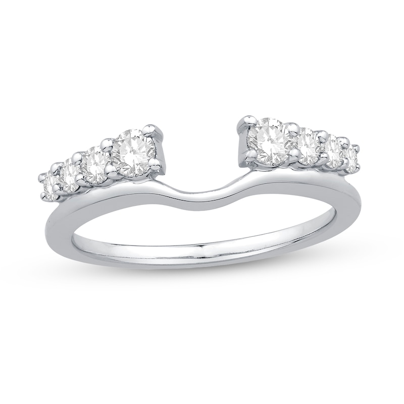 1/2 CT. T.W. Diamond Graduated Solitaire Enhancer in 14K White Gold ...