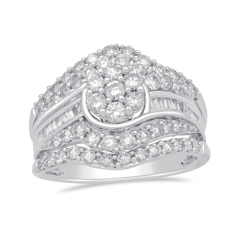 1-1/2 CT. T.W. Multi-Diamond Multi-Row Ring in 10K White Gold | Zales ...