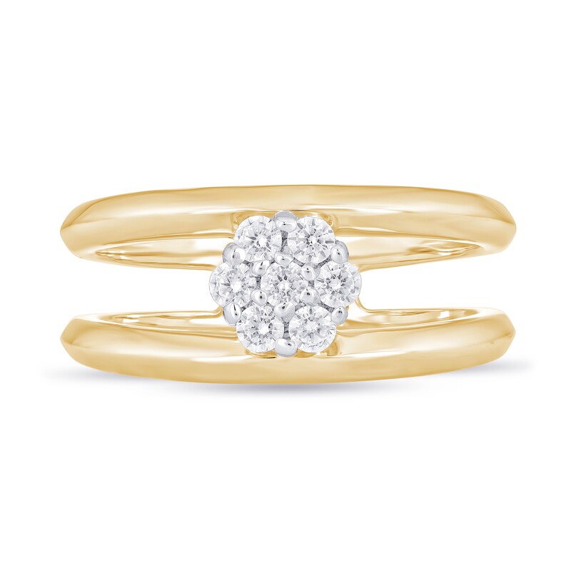1/4 CT. T.W. Multi-Diamond Open Shank Ring in 10K Gold | Zales Outlet
