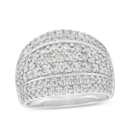 2 CT. T.W. Diamond Multi-Row Dome Anniversary Band in 10K White Gold | Zales Outlet