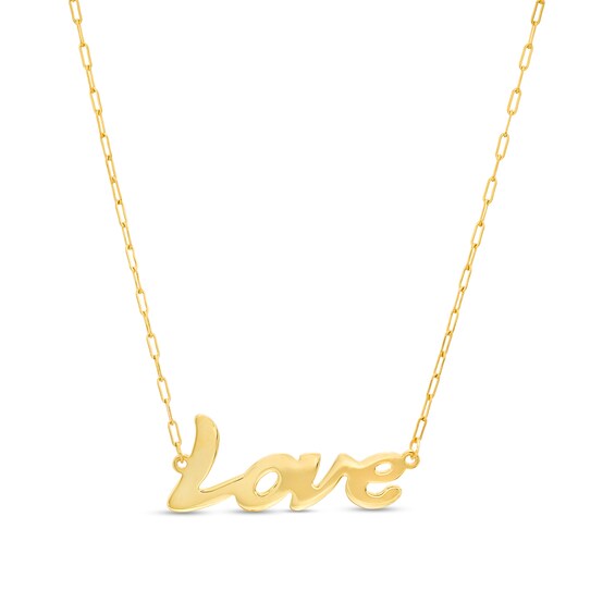 "Love" Script Necklace in 10K Gold | Zales Outlet