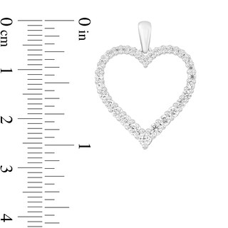 1/2 CT. T.W. Diamond Graduated Open Heart Pendant in 14K White Gold ...