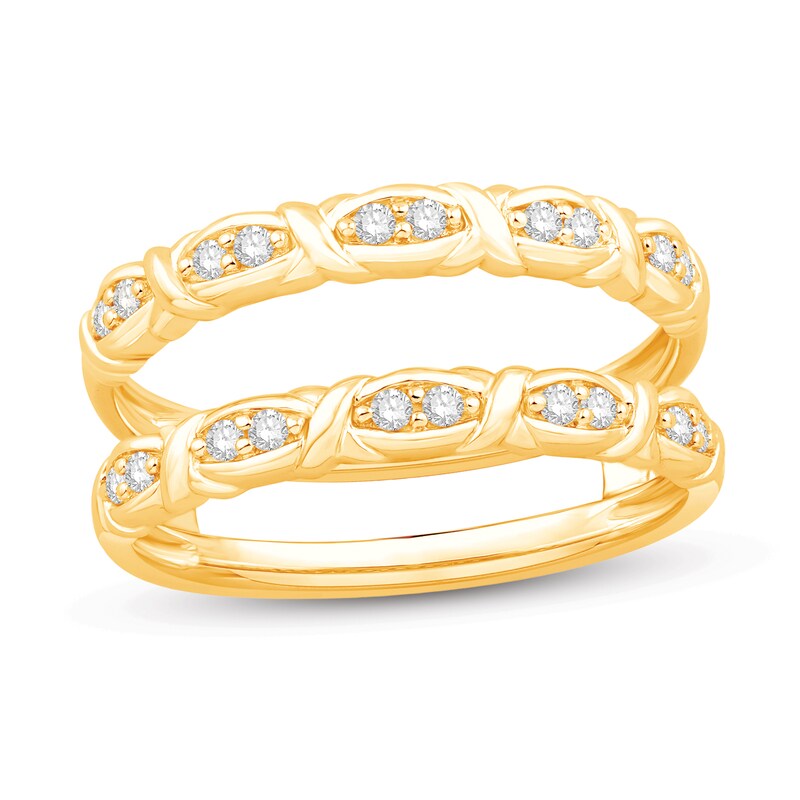 1/5 CT. T.W. Diamond Alternating "X" Solitaire Enhancer in 14K Gold ...