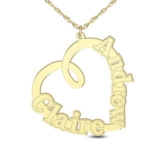 Couple's Tilted Loop Heart Pendant (2 Lines) | Zales Outlet
