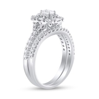 1 CT. T.W. Emerald-Cut Diamond Double Compass Frame Split Shank Bridal ...