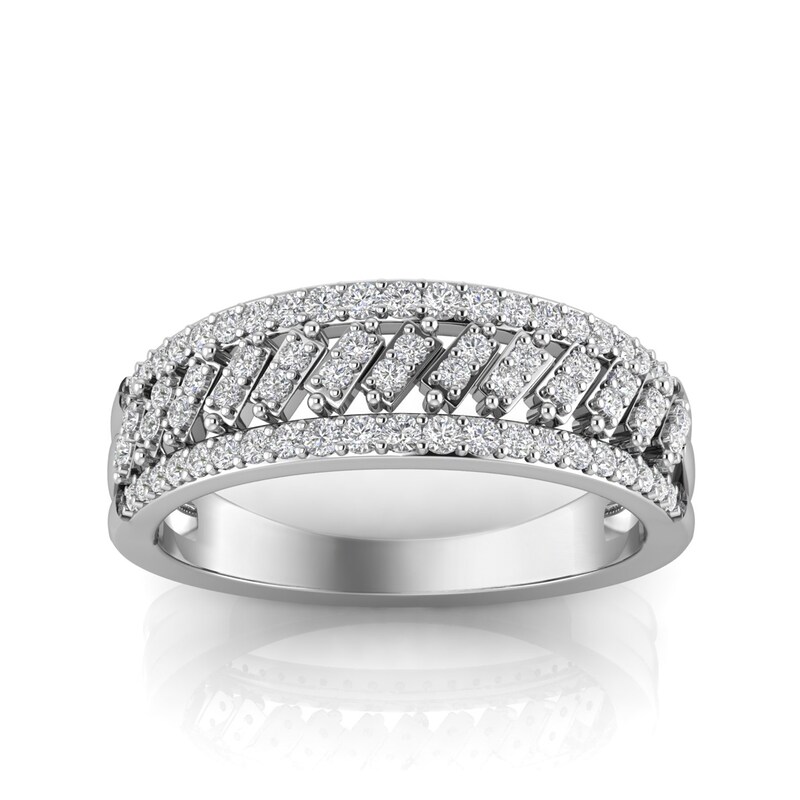 1/3 CT. T.W. Diamond Edge Slanted Duos Band in 10K White Gold | Zales ...