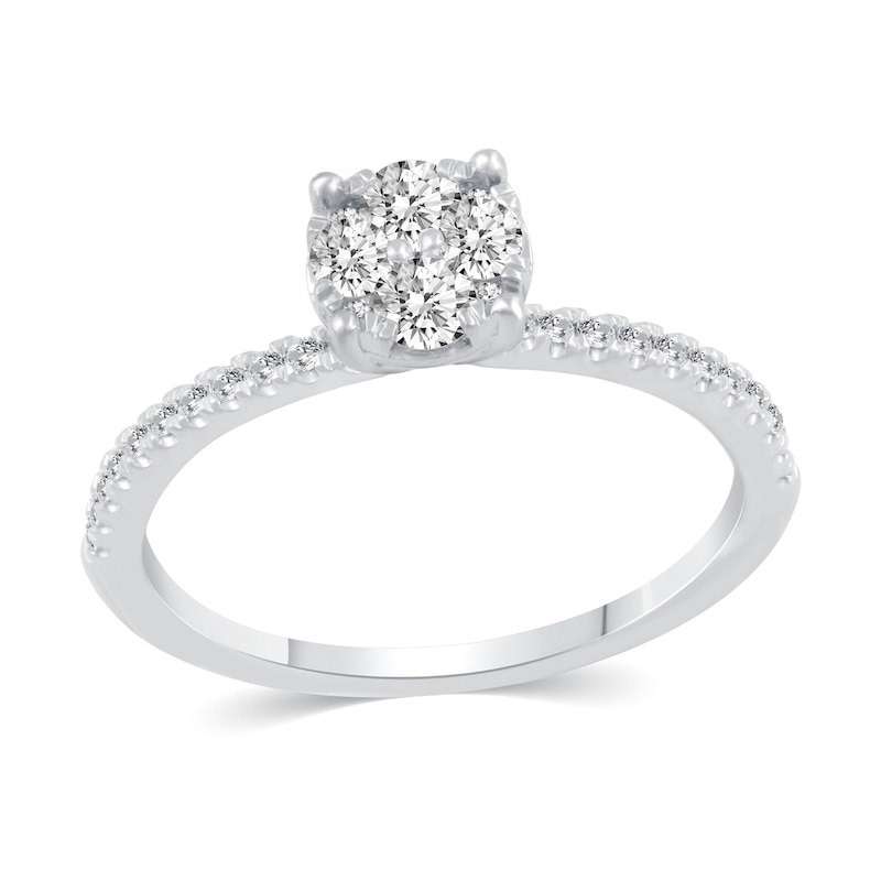 1/2 CT. T.W. Multi-Diamond Engagement Ring in 14K White Gold | Zales Outlet
