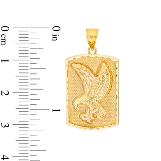 Flying Eagle Textured Dog Tag Necklace Charm in Solid 10K Gold | Zales ...