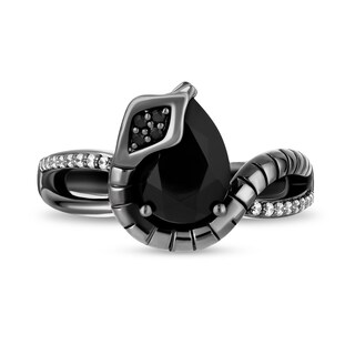 Enchanted Disney Villains Jafar Onyx and 1/8 CT. T.W. Diamond Snake ...