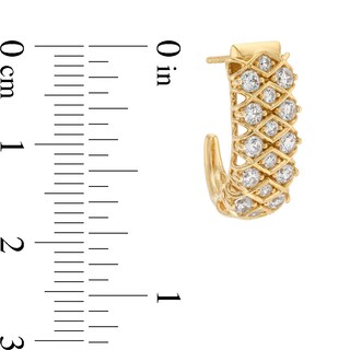 1 CT. T.W. Diamond Honeycomb J-Hoop Earrings in 10K Gold | Zales Outlet