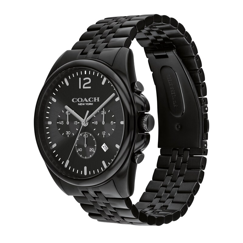 Men's Coach Greyson Black IP Chronograph Watch with Black Dial (Model ...