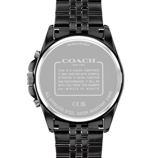 Men's Coach Greyson Black IP Chronograph Watch with Black Dial (Model ...