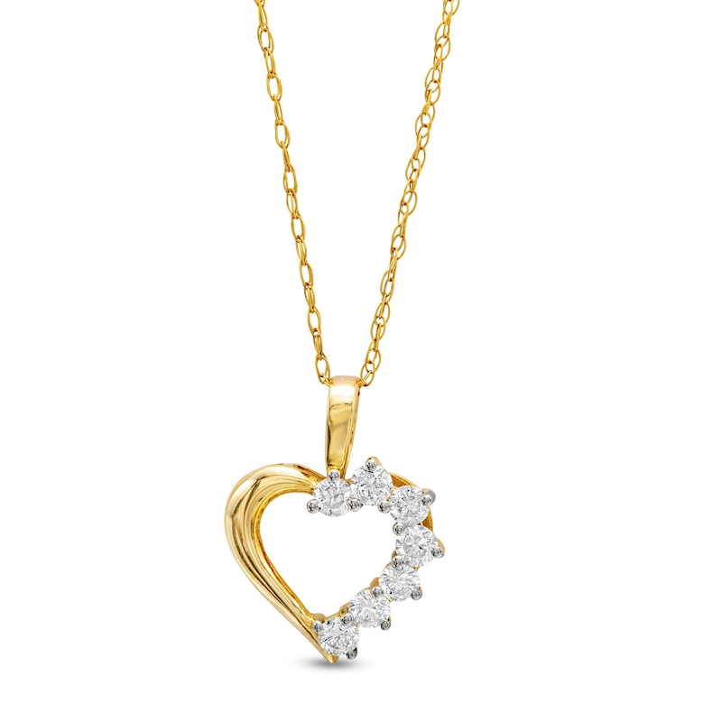 1/4 CT. T.W. Diamond Shadow Heart Pendant in 10K Gold | Zales Outlet