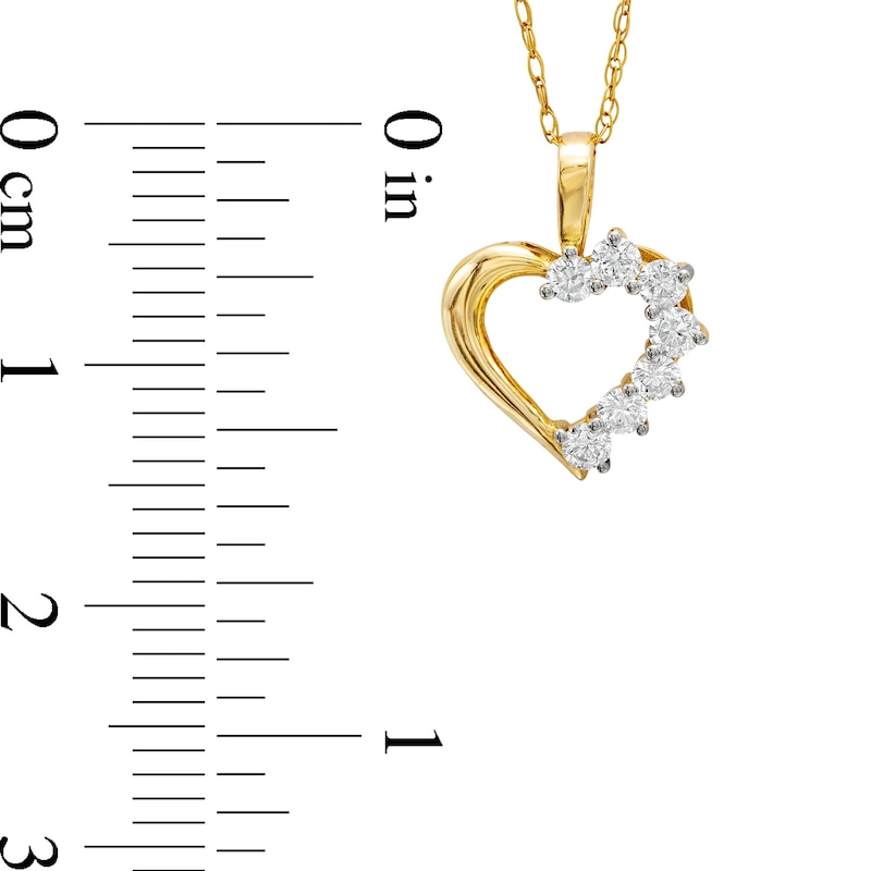1/4 CT. T.W. Diamond Shadow Heart Pendant in 10K Gold | Zales Outlet