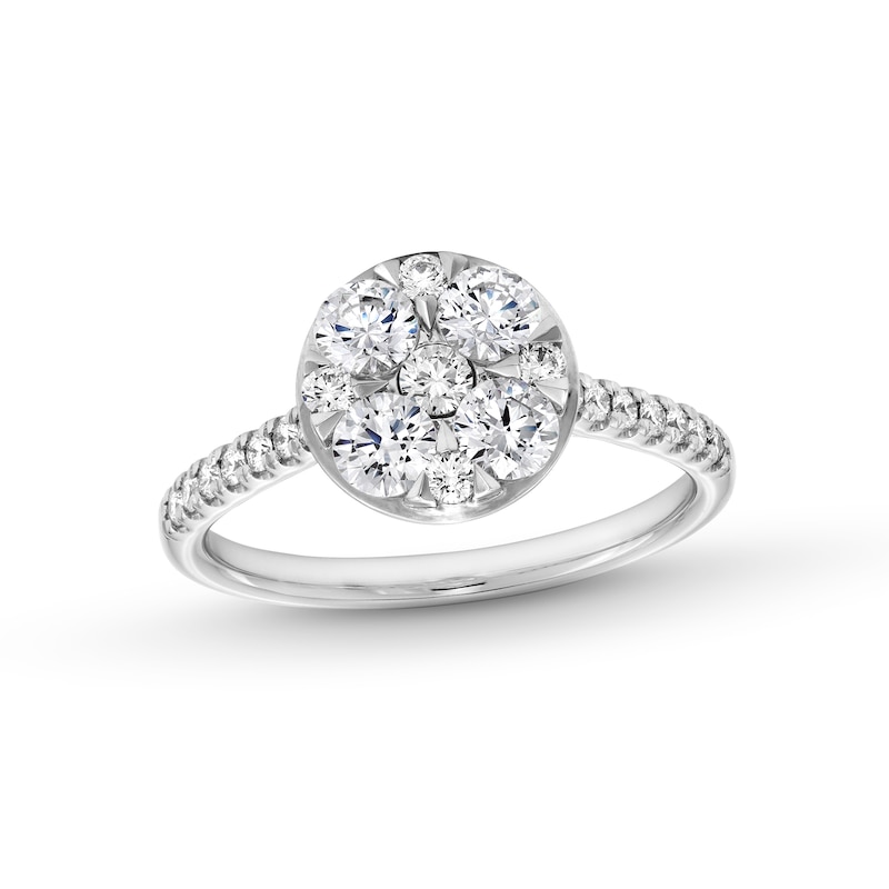 1 CT. T.W. Multi-Diamond Engagement Ring in 10K White Gold | Zales Outlet