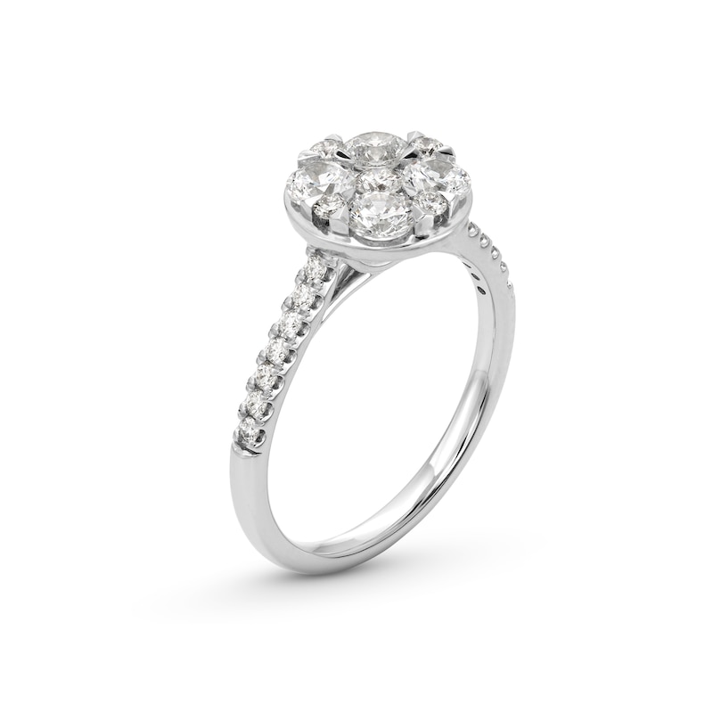 1 CT. T.W. Multi-Diamond Engagement Ring in 10K White Gold | Zales Outlet