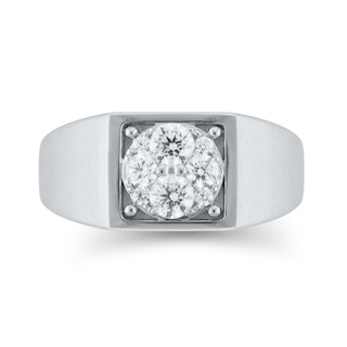 1 CT. T.W. Multi-Diamond Square-Top Ring in 14K White Gold | Zales Outlet