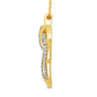 1/2 CT. T.W. Diamond Double Loop Heart Pendant in 10K Gold | Zales Outlet