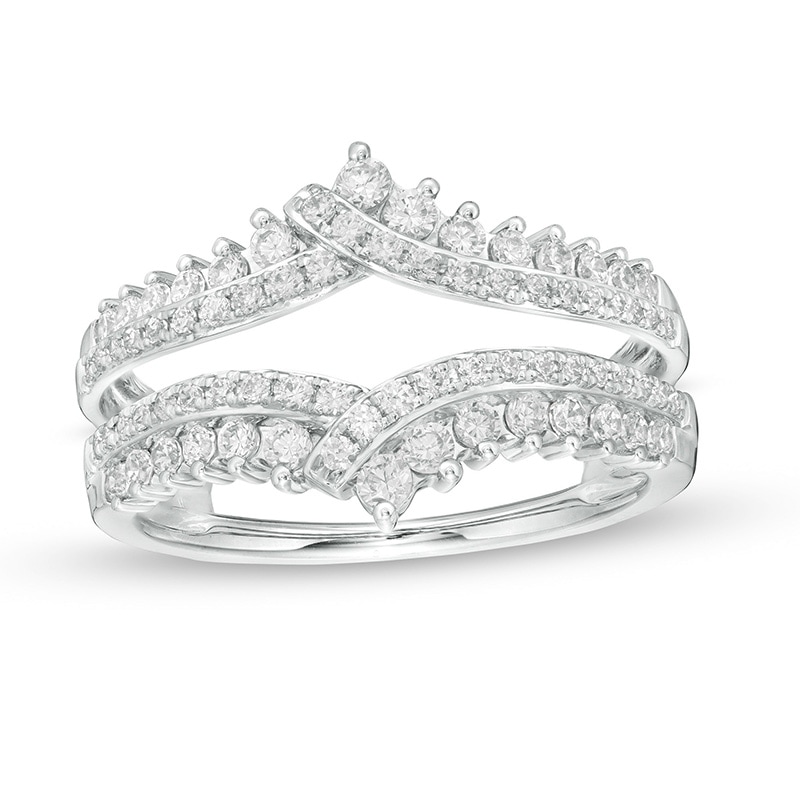 Previously Owned - 3/4 CT. T.W. Diamond Chevron Solitaire Enhancer in ...