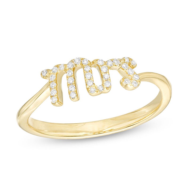 Previously Owned - Love Talks 1/10 CT. T.W. Diamond "Mrs" Script Ring in 10K Gold | Zales Outlet